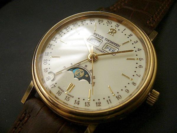 REVUE TOHMMEN 自動巻 K18GP 3カレ&ムーンフェイズ極上(レビュー トーメン)｜売買されたオークション情報、yahooの商品情報をアーカイブ公開 - オークファン ...