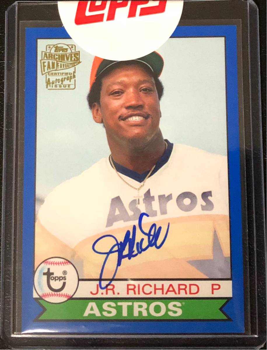 2016 TOPPS ARCHIVES J.R. RICHARD FAN FAVORITES AUTOGRAPH BLUE PARALLEL ...