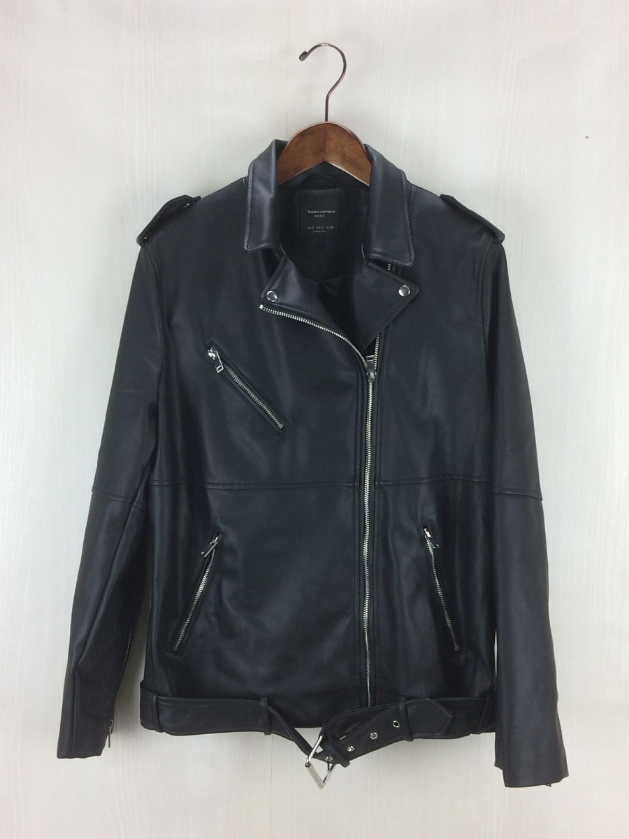 ZARA ダブルライダースジャケット/L/フェイクレザー/BLK/バックロゴ/RN 77302(ライダース)｜売買されたオークション情報 ...
