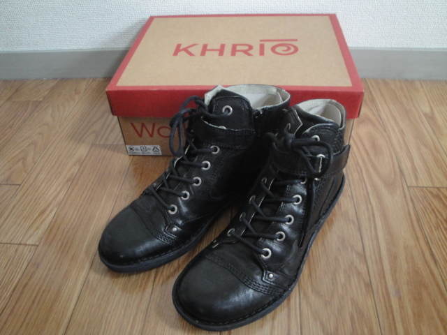 1円 ショップチャンネル クーリオKHRIO レースアップショートブーツ 37 23.5cm 黒008 SC(23.5cm)｜売買された ...