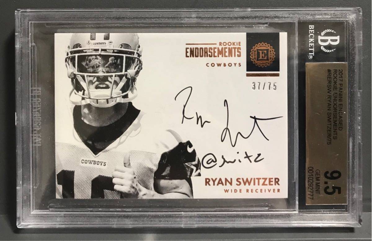 Ryan Switzer NFL 2017 Panini Encased Rookie Auto /75 BGS9 直筆サインカード(その他 ...