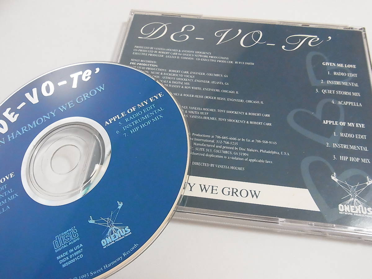90~ De-Vo-Te In Harmony We Grow '93 7TRK CDS/NoBarcode/NiceSlow~NJS/フィメール/グループ/極上作 激レア(R&B、ソウル ...