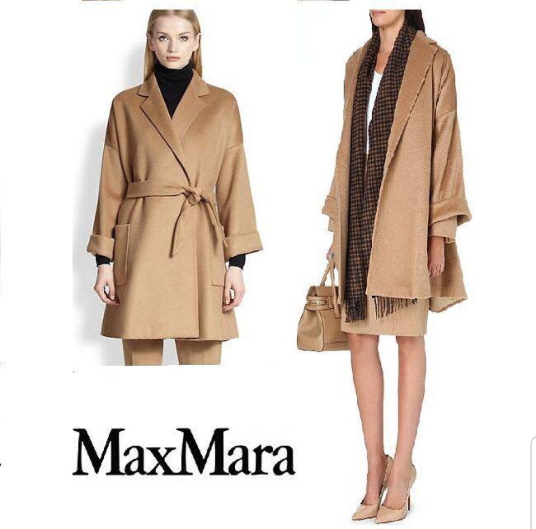 Max Mara マックスマーラ キャメル100% PELAGO ベルテッド ラップコート 38 極(コート)｜売買されたオークション情報、yahooの商品情報をアーカイブ公開 ...