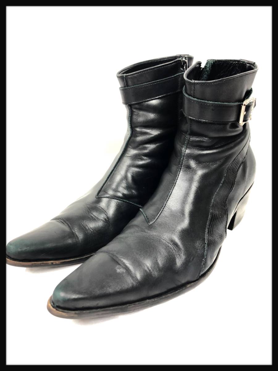 SOS TE NUTO スワロバックルヒールブーツ 43 27cm ソスタヌート(ルグランブルー)｜売買されたオークション情報、yahooの商品情報をアーカイブ公開 - オークファン ...