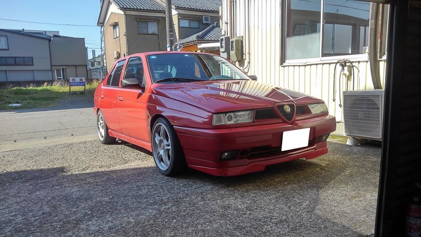 アルファロメオ155 V6 J-WOLF製マフラー装着 フロントブレーキはブレンボキャリパー装着 17インチアルミ 期間限定出品(アルファ ...