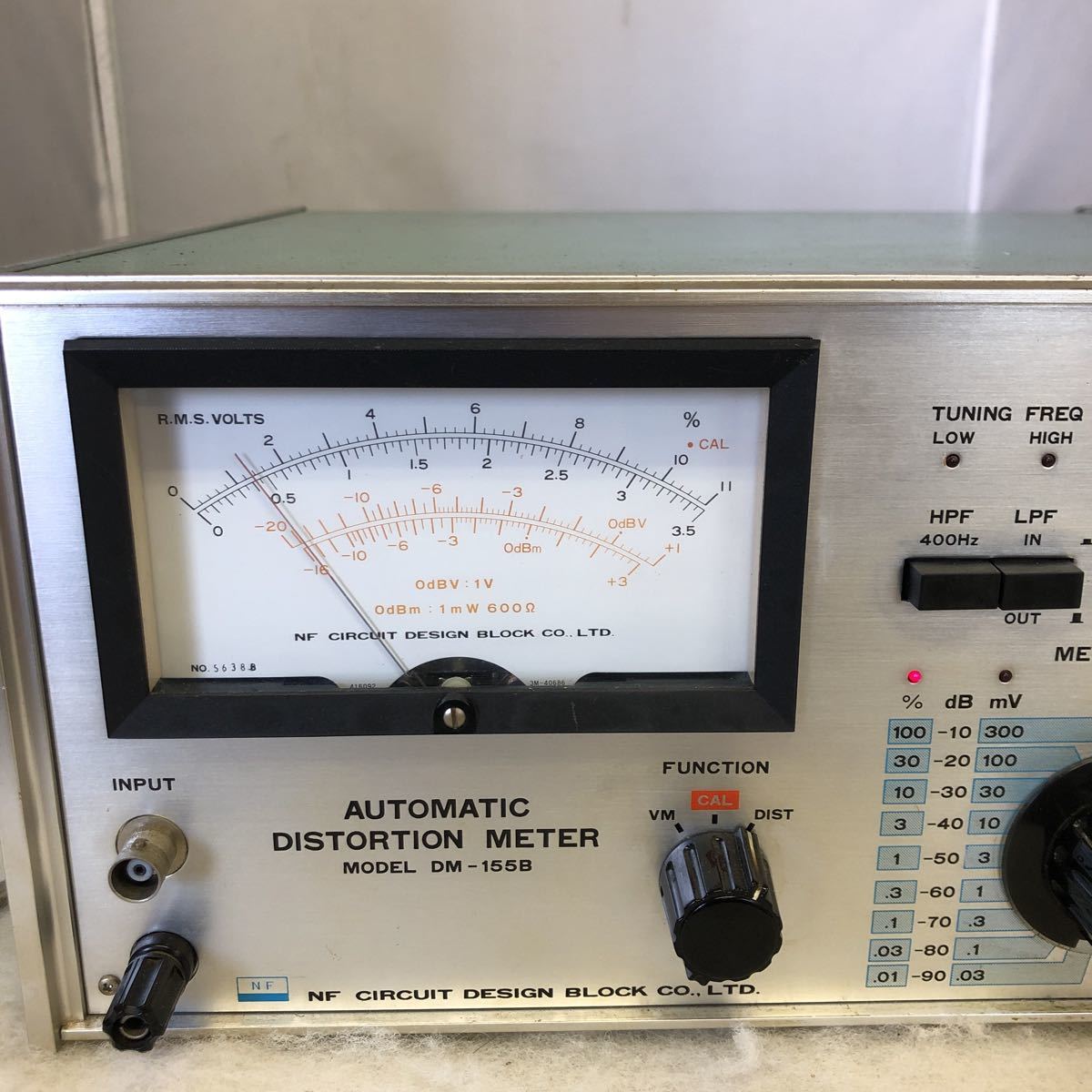 通電確認済 NF ひずみ率測定器 DM-155B AUTOMATIC DISTORTION METER 歪率 全自動歪率計 回路 エヌエフ回路 ...