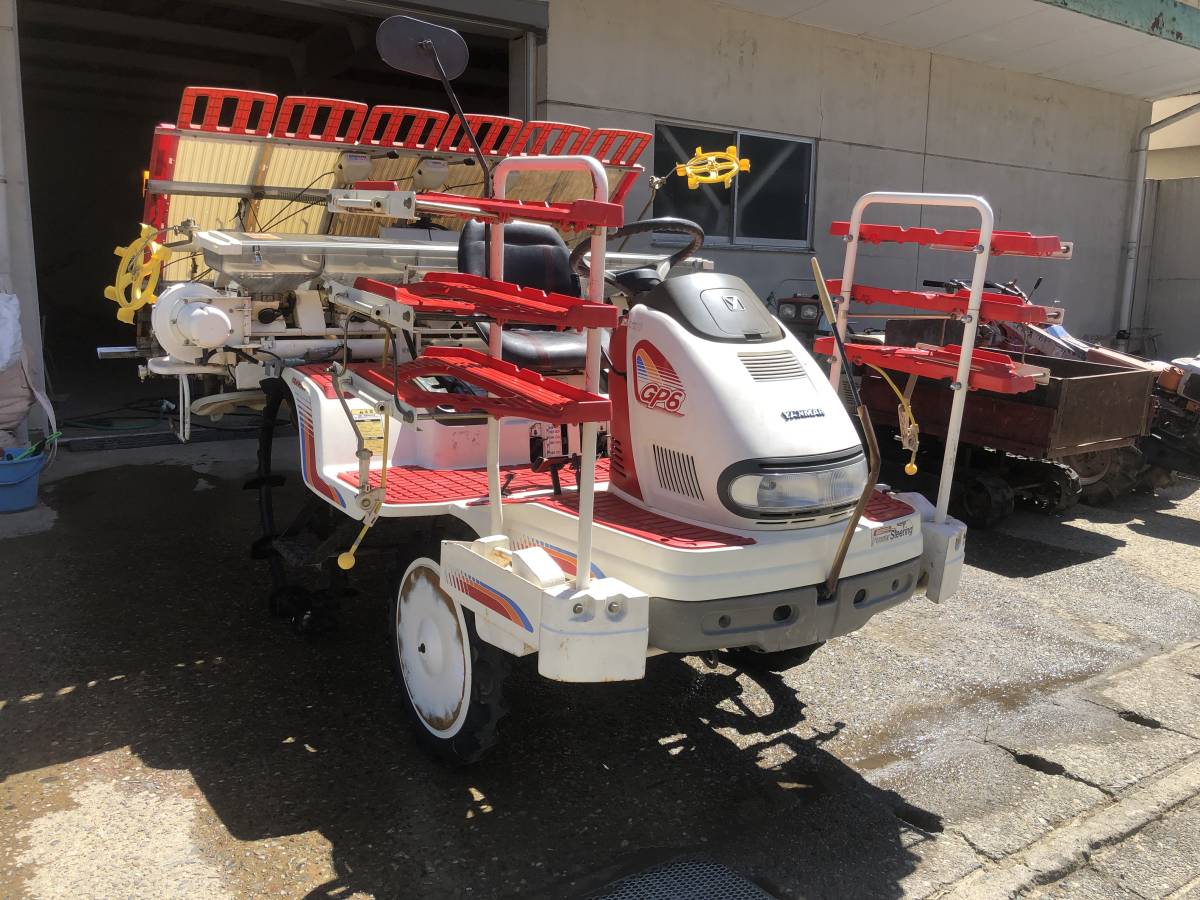 ヤンマー 6条田植機 GP6 668h 速度感応形パワステ ナイスティUFO 施肥ブロア付き 右マーカー難あり 管理10-8-19(車体 ...