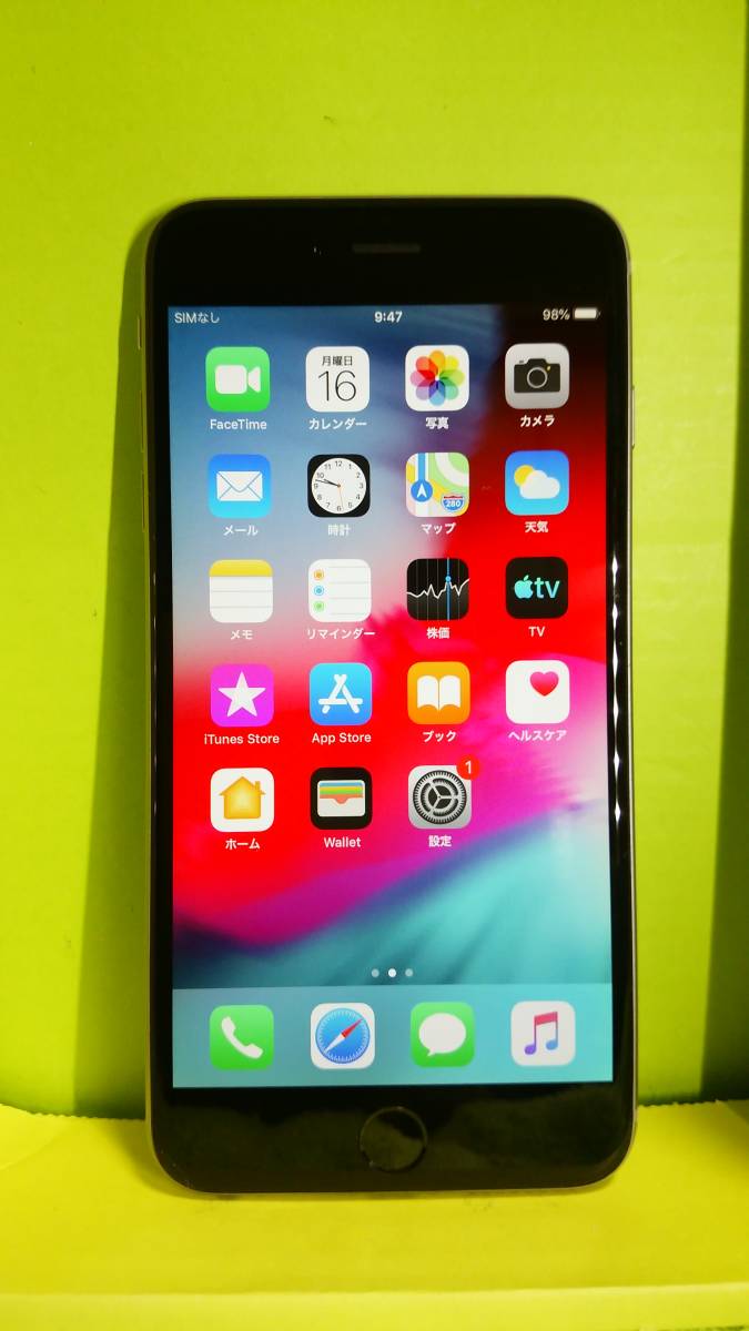 SoftBank iPhone 6 plus 16GB スペースグレイ 黒 バッテリー98％ パネル微ひび 送料180(iPhone 6 ...