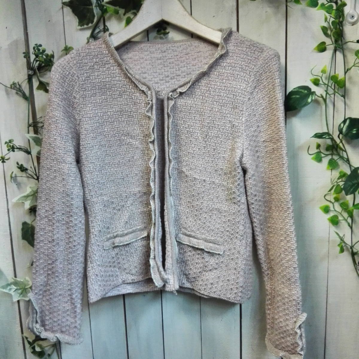 311 Lilian レリアン ニットカーディガン フリル 金ラメ サイズ11(ジャケット、上着)｜売買されたオークション情報、yahooの ...