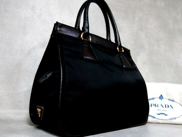 超 同様 PRADA プラダ メンズ ナイロン カーフ レザー 本革 トート バッグ 黒 茶 イタリア製 B5 収納 書類 かばん(トートバッグ)｜売買されたオークション情報、yahooの商品 ...