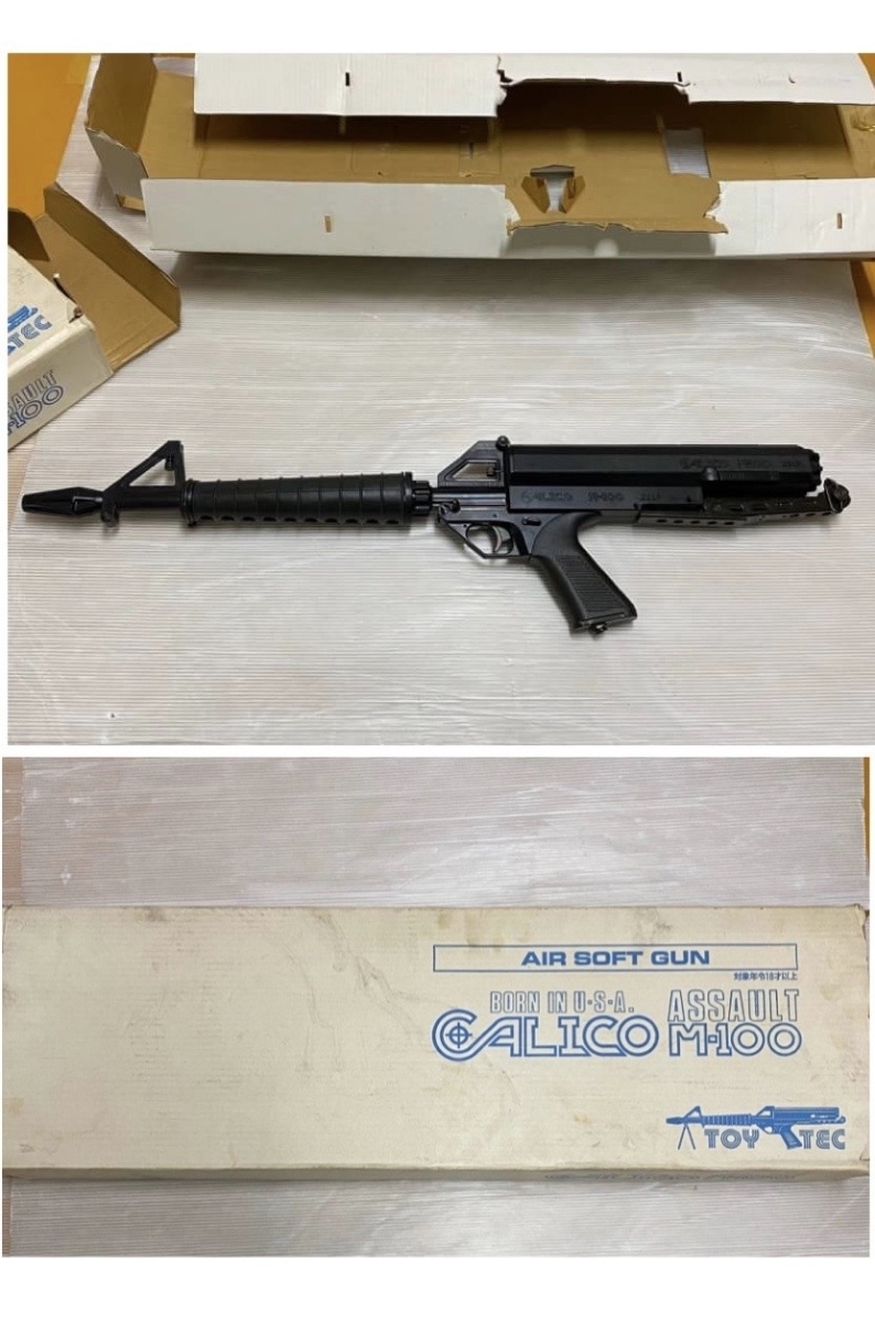 CALICO M-10 ASGK刻印 動作未確認現状品 中古 22LR エアガン キャリコ アサルト フルオート1000 サバゲー インテリア ...