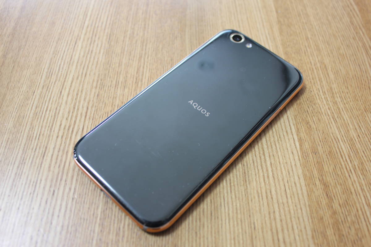 SHARP/シャープ AQUOS R 605SH 64GB 完動品 SIMフリー カッパ―ブラック 判定 SIMロック解除済み アクオス ...