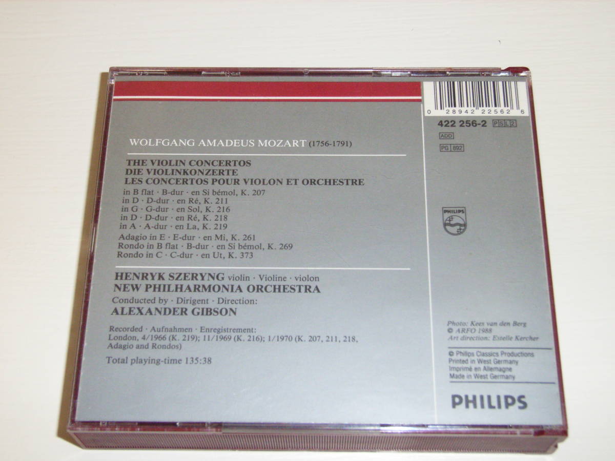 PHILIPS モーツァルト ヴァイオリン協奏曲 シェリング ギブソン 2CD(協奏曲)｜売買されたオークション情報、yahooの商品情報をアーカイブ公開 - オークファン（aucfan.com）