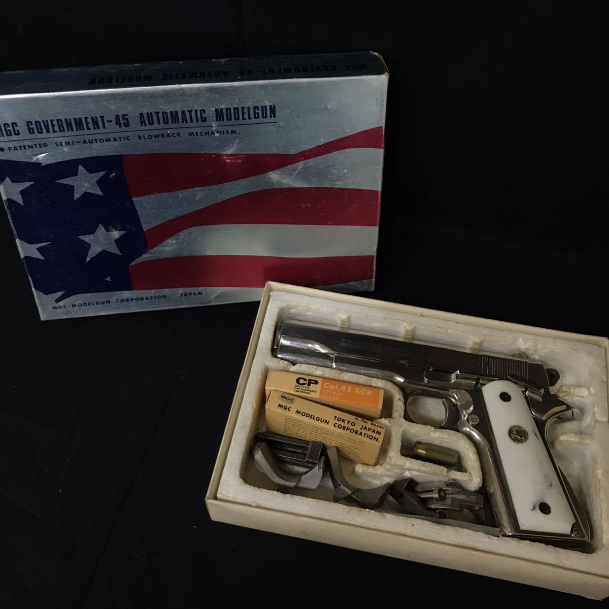 MGC GOVERNMENT 45 ガバメント AUTOMATIC MODEL GUN モデルガン SPG カートリッジ付き サバゲー 銃 ...