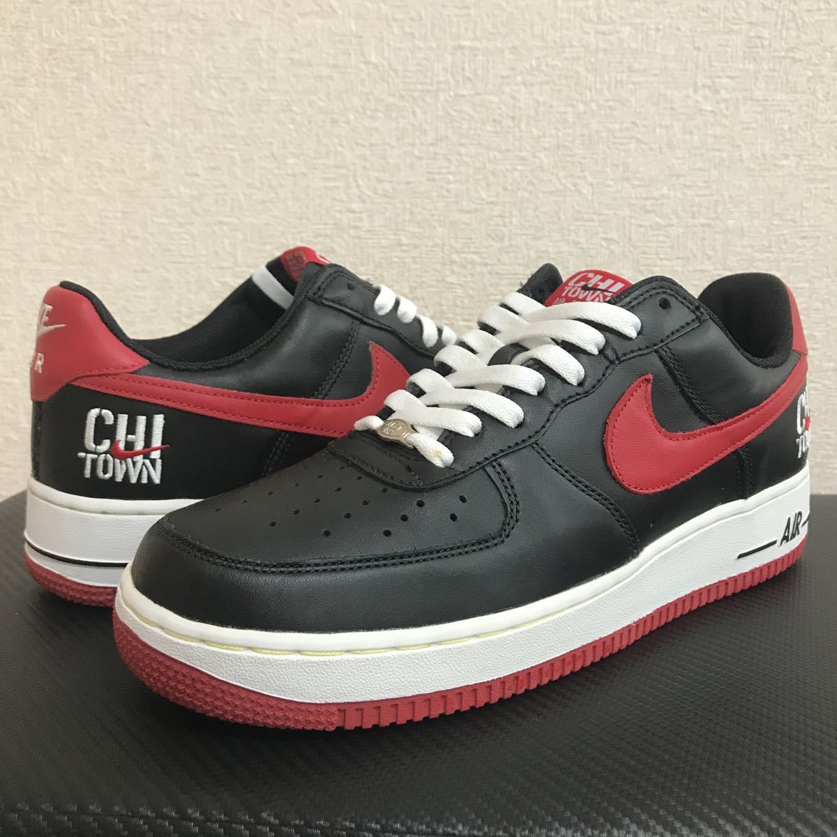 NIKE 04年製エアフォース1 ロー AIR FORCE 1 LOW CHI TOWN BLACK/VARSITY RED WHITE ...