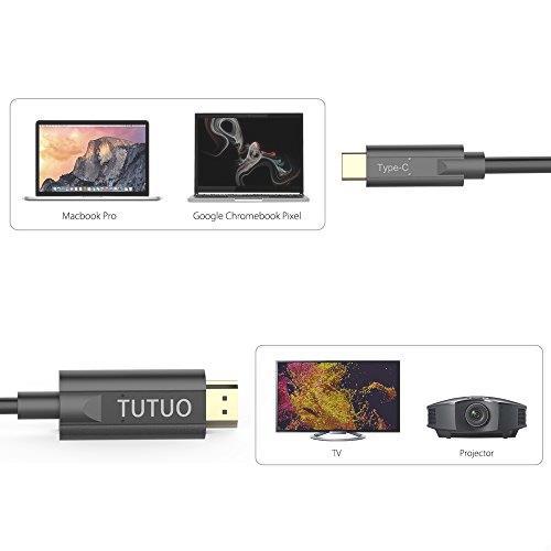 TUTUO USB Type-C to HDMI ケーブル 1.8M 4K 60Hz Thunderbolt3対応 変換コネクター TV ...