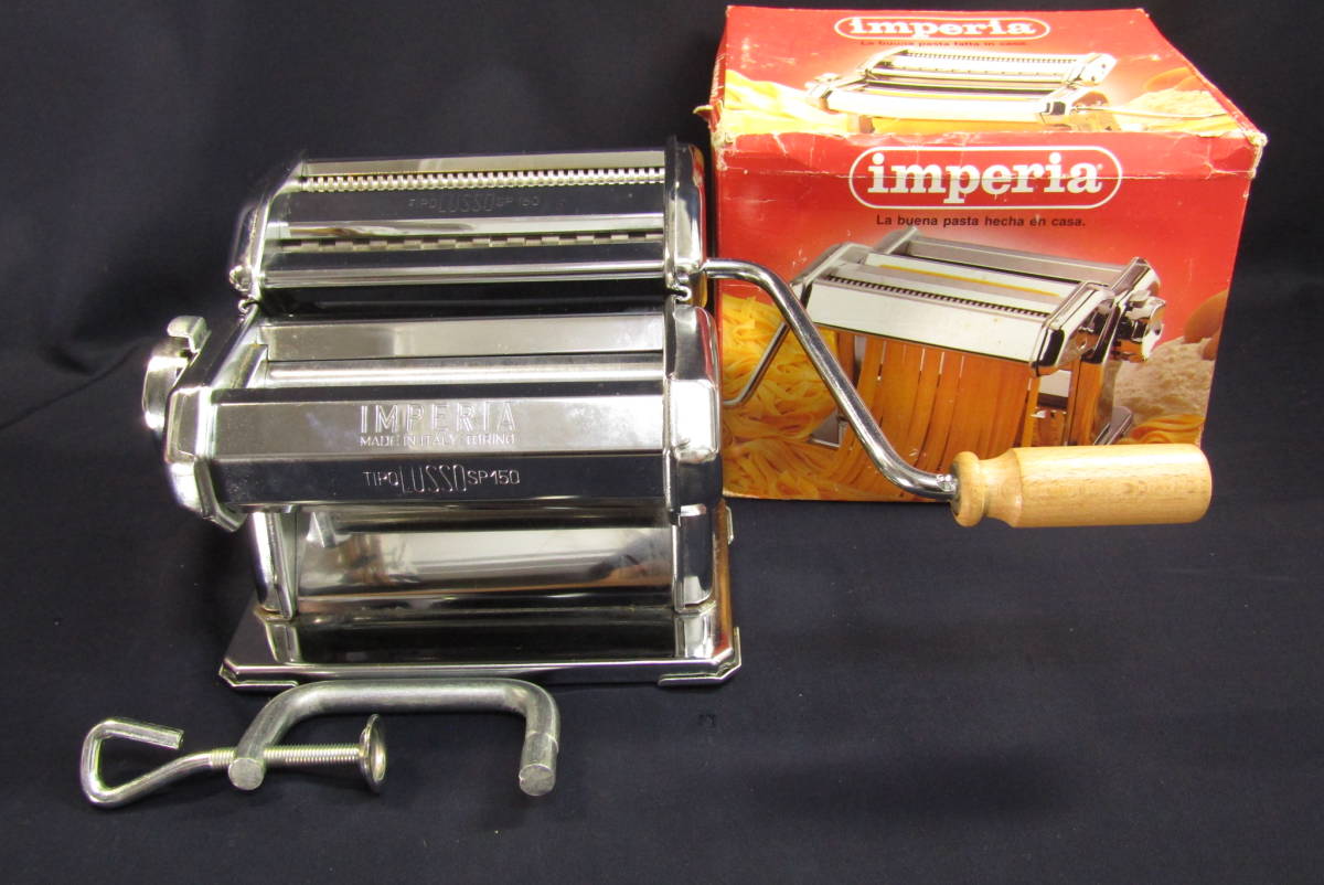 n1314 imperia ヌードルメーキングマシーン TIPO LUSSO SP150 イタリア製 パスタマシーン(製麺用品)｜売買されたオークション情報、yahooの商品情報をアーカイブ ...