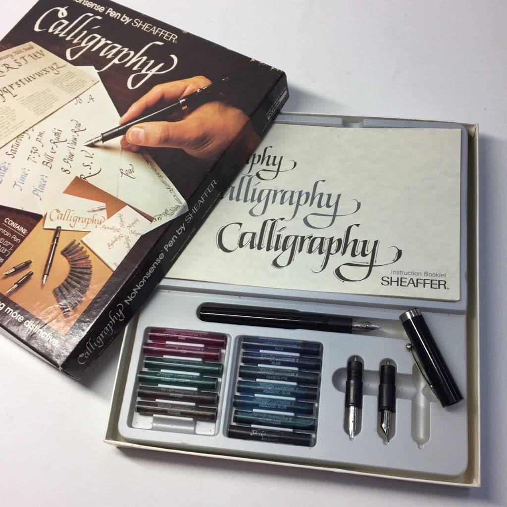 SHEAFFER シェーファー calligraphy カリグラフィー 万年筆 ペン先3個 M F B / インク セット USA製 箱入り 現状品 im(シェーファー)｜売買された ...