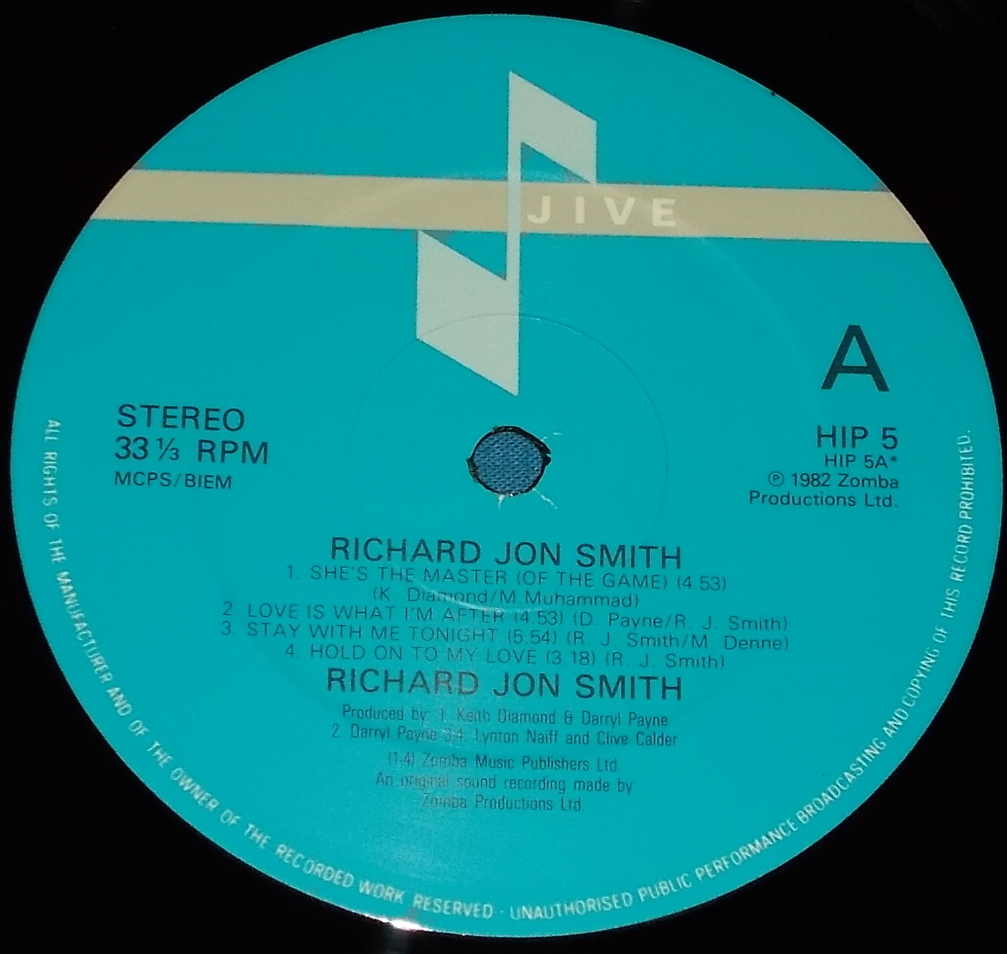 LP UK盤 RICHARD JON SMITH/リチャード ジョン スミス Richard Jon Smith 80s名盤(その他)｜売買さ ...