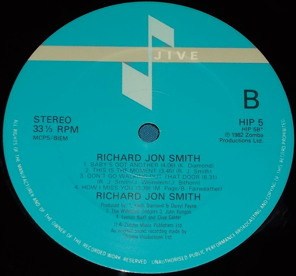 LP UK盤 RICHARD JON SMITH/リチャード ジョン スミス Richard Jon Smith 80s名盤(その他)｜売買さ ...