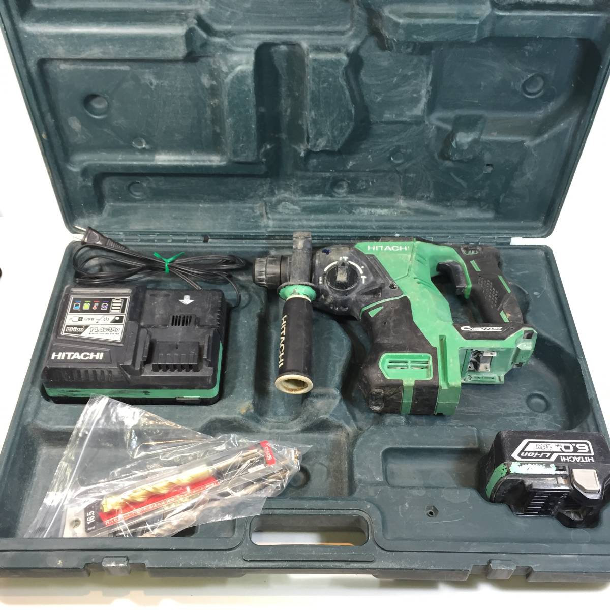 HITACHI 日立工機 DH18DBL コードレス ロータリーハンマードリル 充電器 バッテリー(本体)｜売買されたオークション情報 ...
