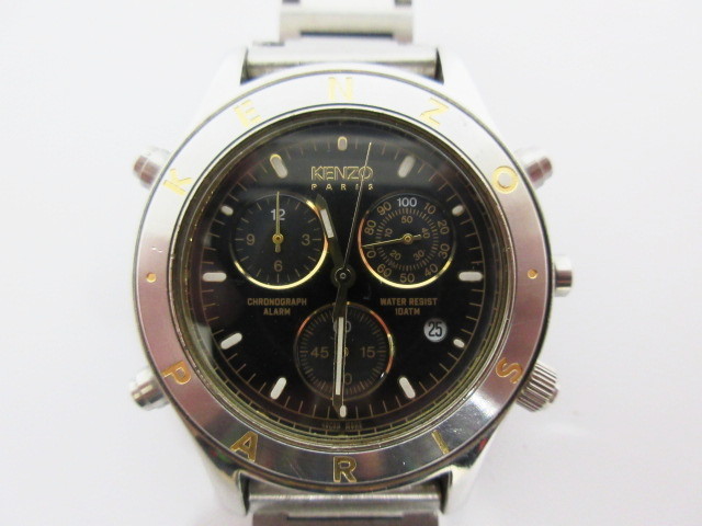 稼働品 KENZO ケンゾー KNC-2002 クロノグラフ メンズ 腕時計(3針（時、分、秒）)｜売買されたオークション情報、yahooの ...