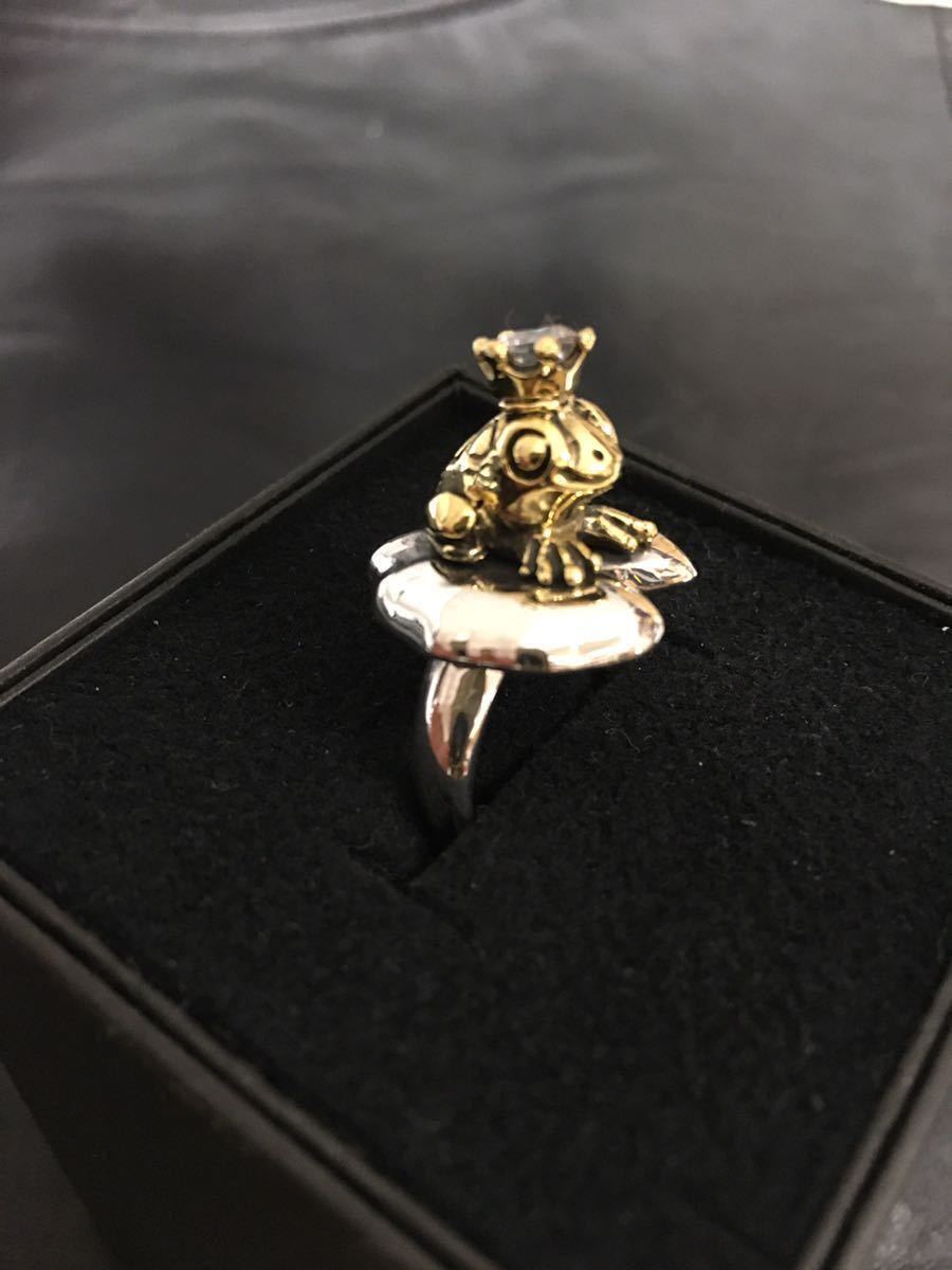 シルバー925 激カワ カエル 王子様 リング 13号 コンビ 指輪 蛙 #13 frog 王冠 crown 蓮 葉っぱ(23号～)｜売買され ...