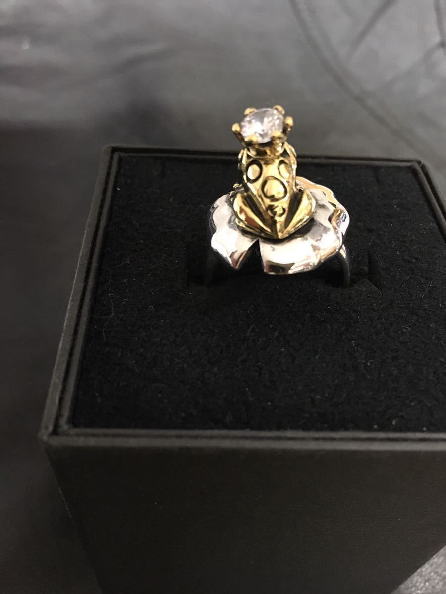 シルバー925 激カワ カエル 王子様 リング 13号 コンビ 指輪 蛙 #13 frog 王冠 crown 蓮 葉っぱ(23号～)｜売買され ...