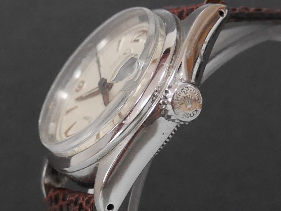 稼働品 Rolex 6066 手巻き オイスターデイト プレシジョン レア 白文字盤 ロレックス precision ヴィンテージ 腕時計 ...
