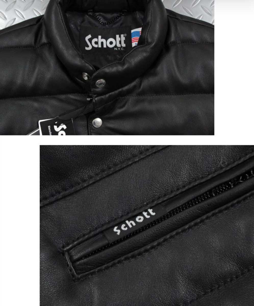 Schott/ショットLEATHER XL DOWN JACKETレザーダウンジャケット/レザーダウンBLACK ブラック /#3171058(その他)｜売買されたオークション情報、yahoo ...