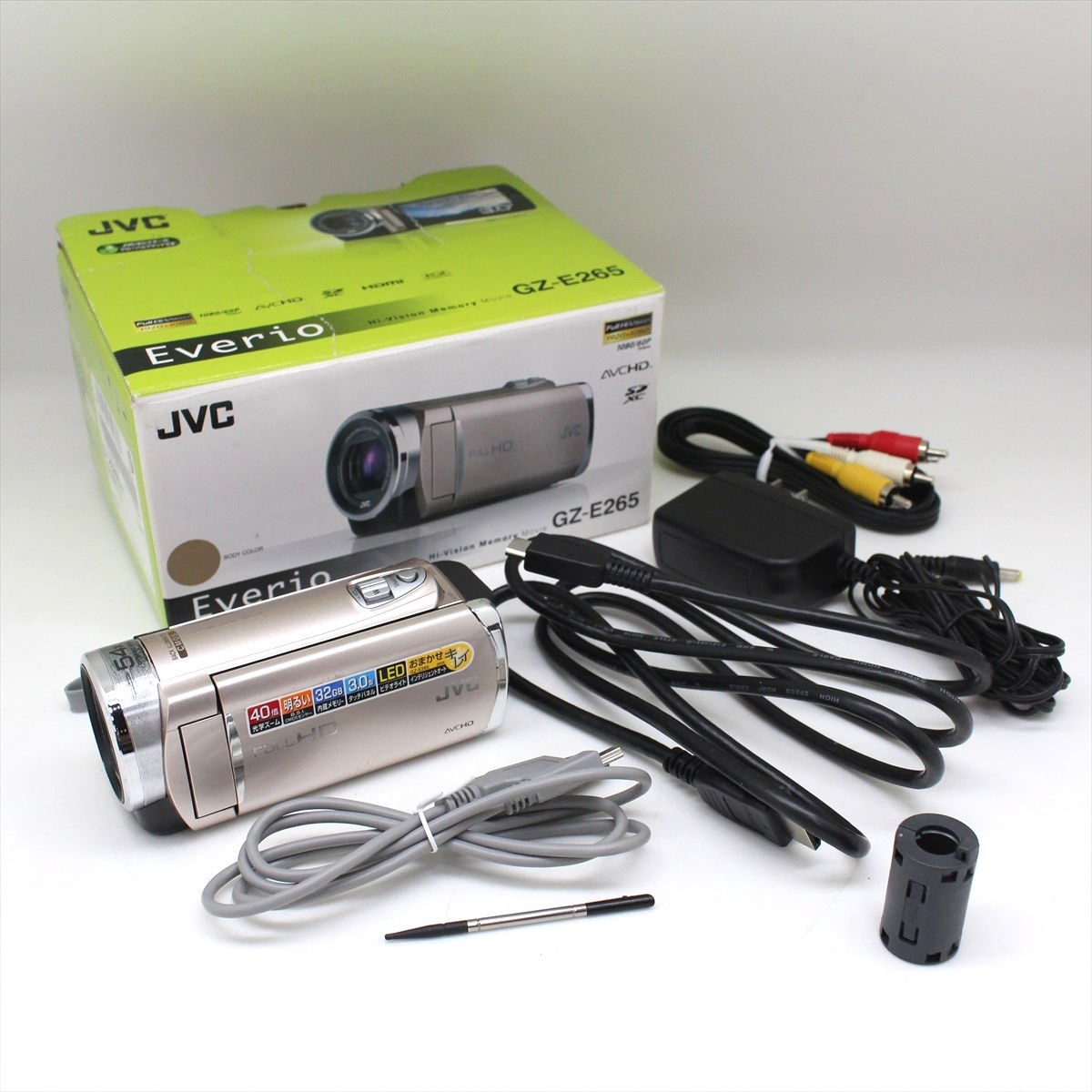 JVC GZ-E265 デジタルビデオカメラ ハイビジョンメモリームービー Everio エブリオ(その他)｜売買されたオークション情報、yahooの商品情報をアーカイブ公開 - オークファン ...