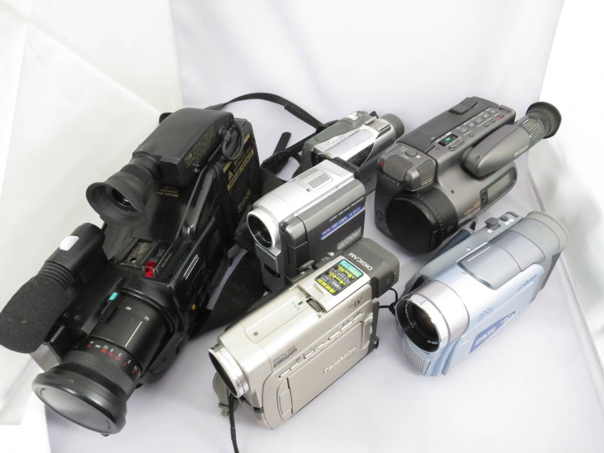 ビデオカメラ まとめ6台 ジャンク品 SONY CCD-TR900 / Panasonic NV-C5 NV-GS5 / Victor GR ...