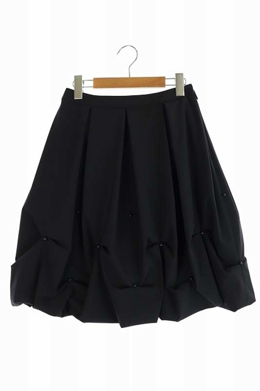 ルネ Rene basic フレアスカート バルーン ビーズ 膝丈 36 黒 /AO OS SH レディース(Sサイズ)｜売買されたオークション情報、yahooの商品情報をアーカイブ公開 ...