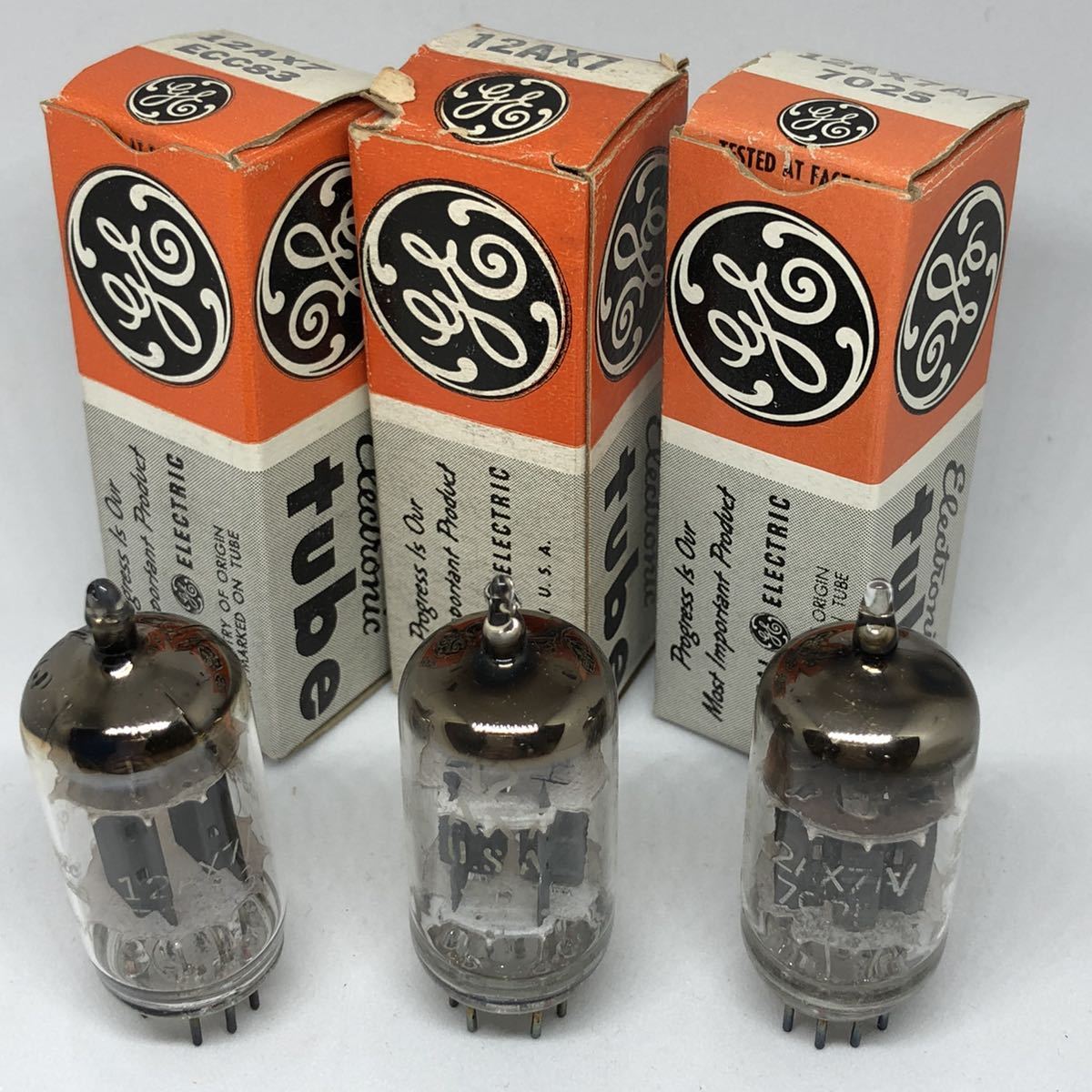 12AX7/ECC83 12AX7A/7025 GE 真空管 3本まとめて /動作未確認 ジャンク レトロ ヴィンテージ アンティーク(真空管 ...
