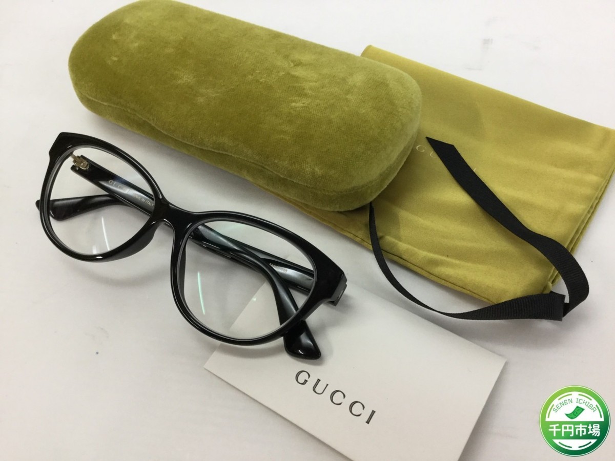 N-0062 GUCCI グッチ GG0633O 001 54 16-145 メガネフレーム 眼鏡 イタリア製 度入り ケース付 千円市場(サングラス)｜売買されたオークション情報、yahoo ...