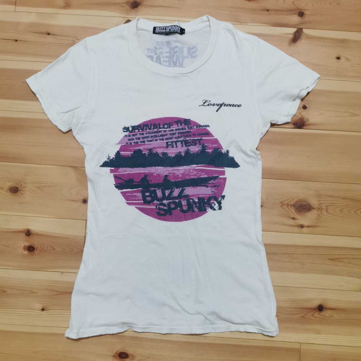 BUZZ SPUNKY 古着加工 Tシャツ Lサイズ オフホワイト(イラスト、キャラクター)｜売買されたオークション情報、yahooの商品情報をアーカイブ公開 - オークファン（aucfan.com）