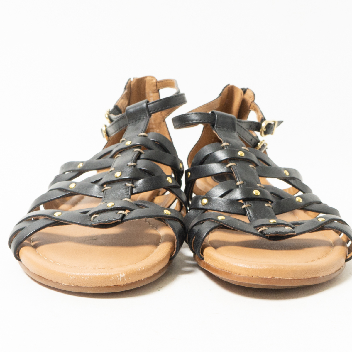 clarks artisan クラークス アルチザン Viveca Rome 26106010 フラットサンダル レザーサンダル ブラック ...