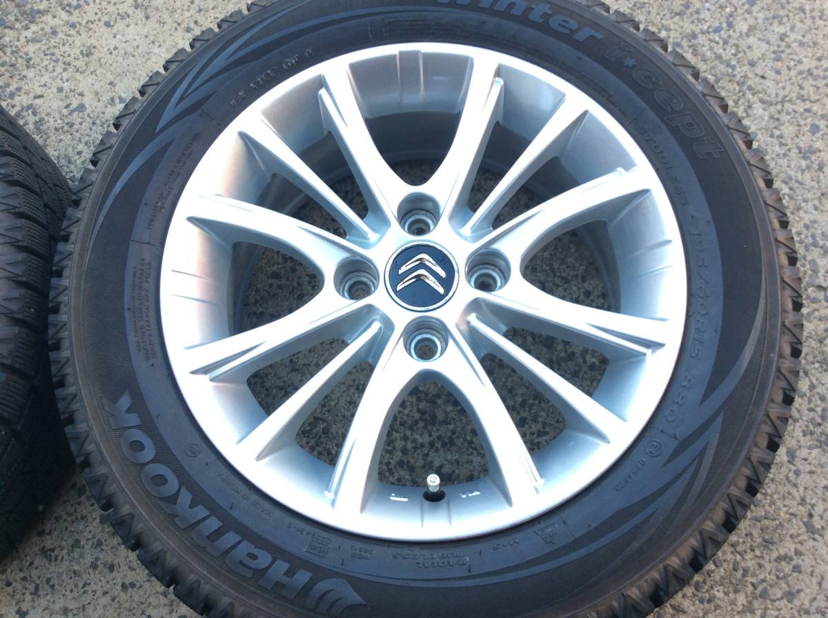M4609 シトロエン C3 DS3 等に ATS 15インチアルミ＆195/60R15 スタッドレスタイヤ4本セット 彡(スタッドレスタイヤ ...
