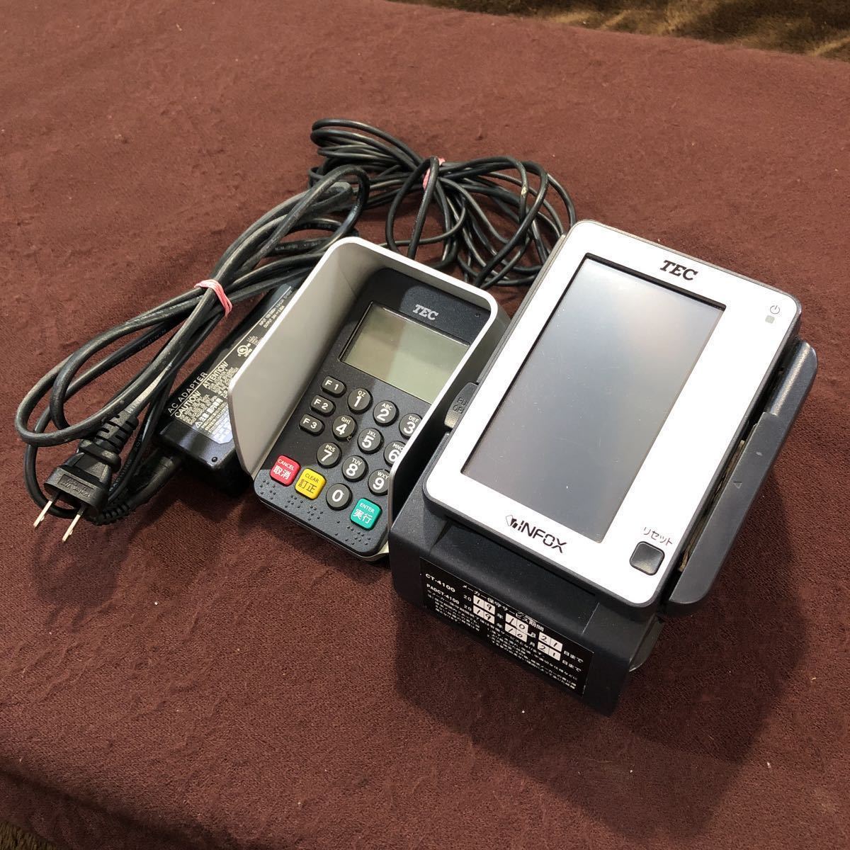 TEC 東芝テック INFOX EFT-POS CT-4100-A120-R PINPAD PADCT-4100-A110-R カード決済ターミナル 通電OK 現状品①(レジスタ)｜売買された ...