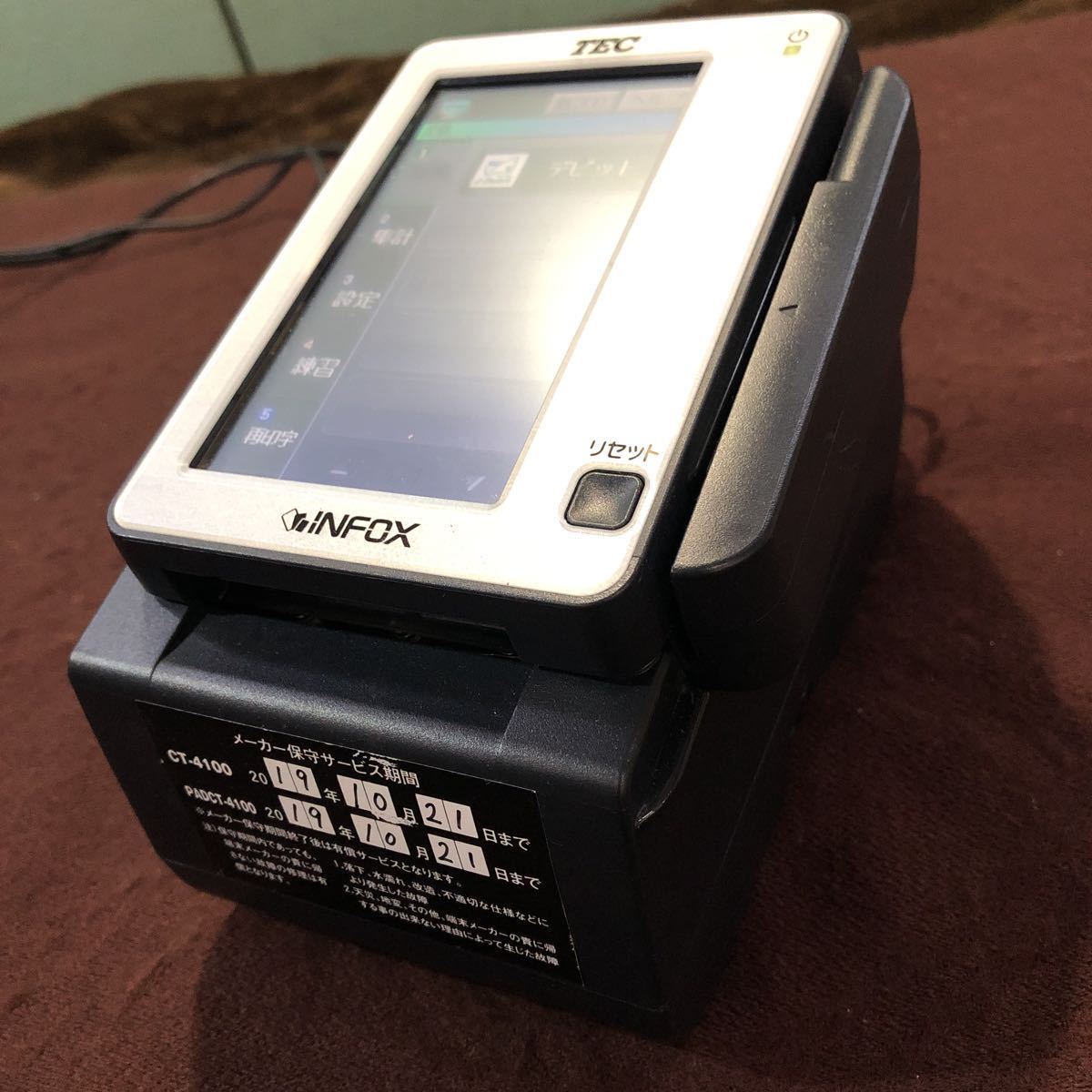 TEC 東芝テック INFOX EFT-POS CT-4100-A120-R PINPAD PADCT-4100-A110-R カード決済ターミナル 通電OK 現状品①(レジスタ)｜売買された ...