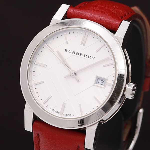 1円 稼働 良品 バーバリー スイス製 デイト BU9129 シルバー文字盤 QZ メンズ腕時計 500A0151221(バーバリー)｜売買さ ...