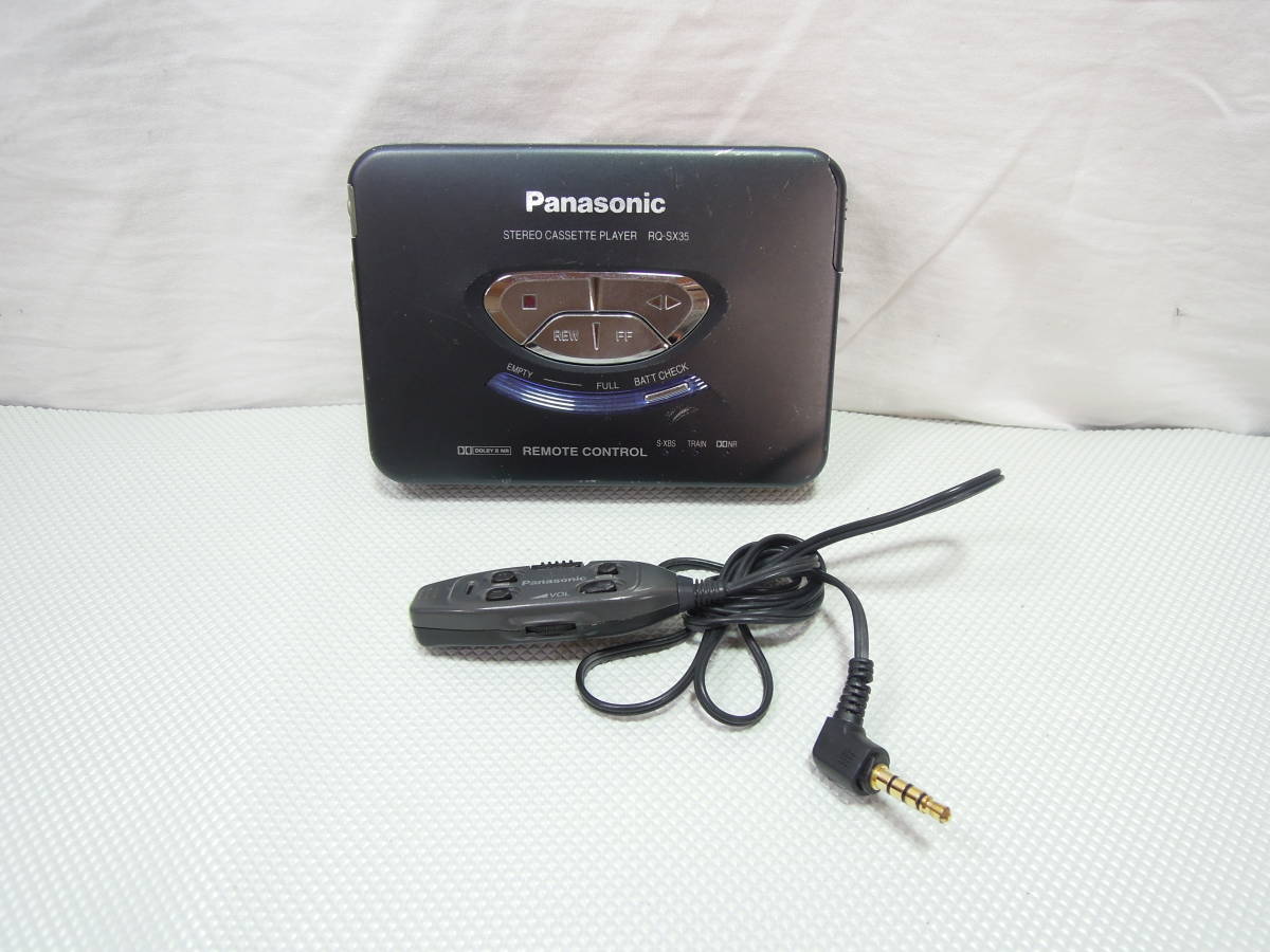 OK3999 Panasonic/パナソニック/STEREO CASSETTE PLAYER/カセットプレーヤー/RQ-SX35/リモコン付属 ...