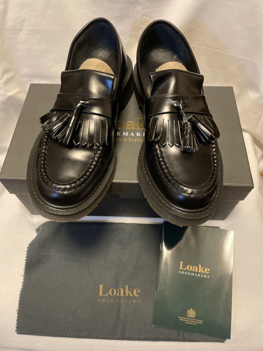 英国製 Loake BRIGHTON 623Bt BLACK POLISHED LEATHER UK7 箱付き ローク タッセル ローファー ...