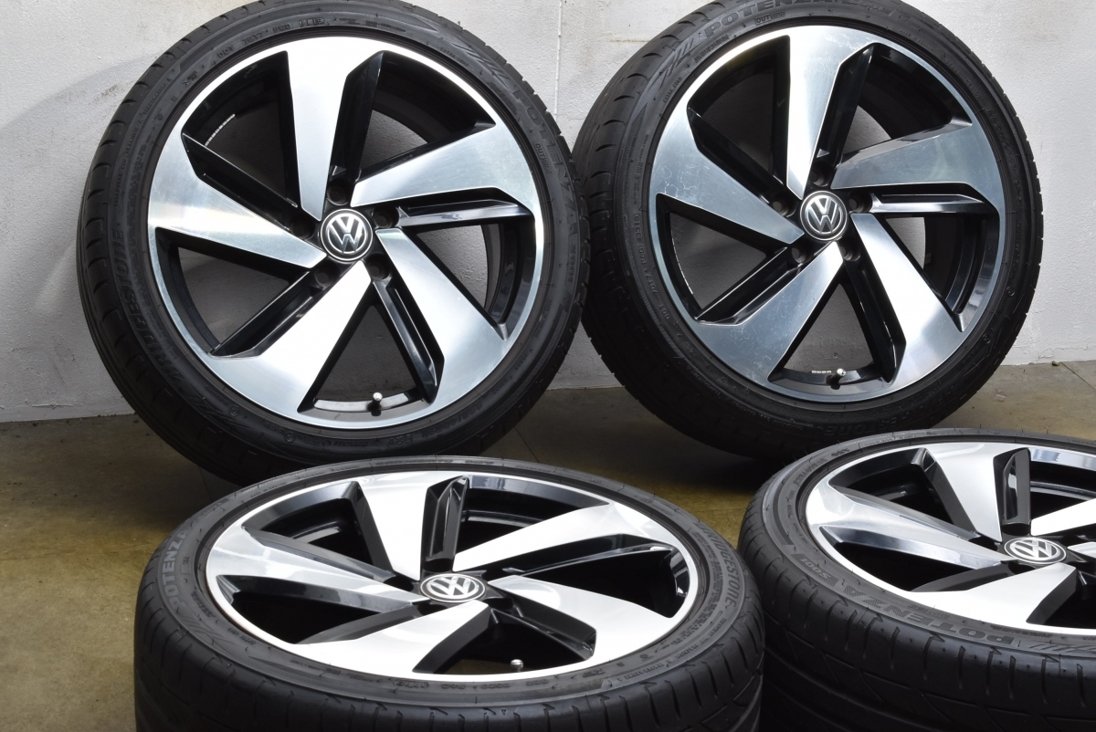 バリ溝 VW ゴルフ Mk7.5 GTI 純正 18in 7.5J +49 2019年製 ブリヂストン ポテンザ S001 225/40R18 ...