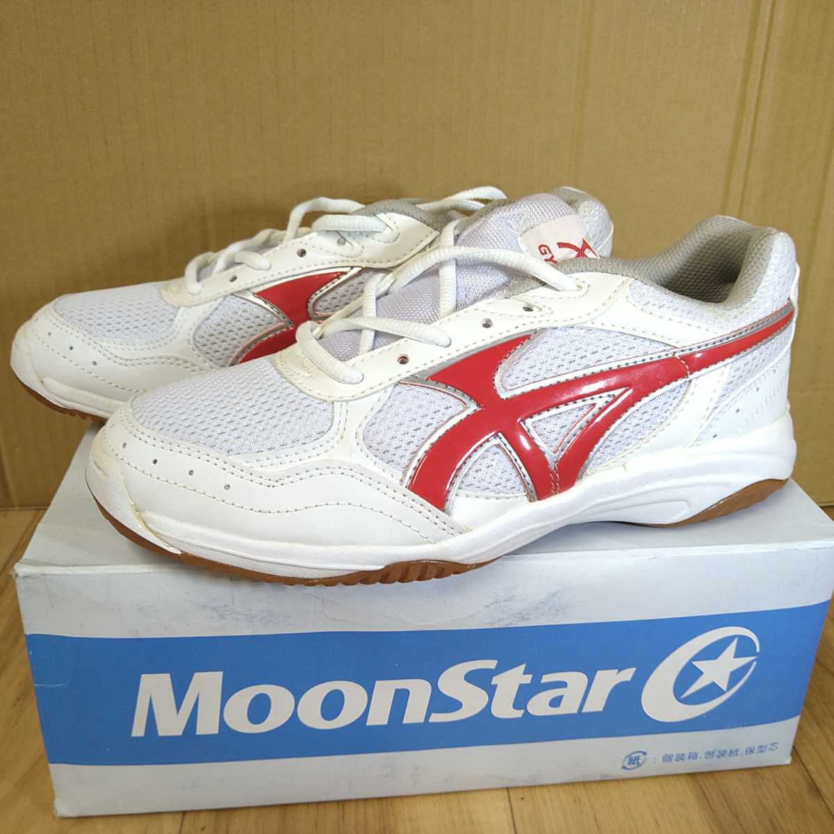 3394 送料520円 24.0cm ムーンスター ジムスター S300 体育館シューズ レディース メンズ 子供 上履き 運動 スポーツ ホワイト/レッド(24.0cm)｜売買された ...