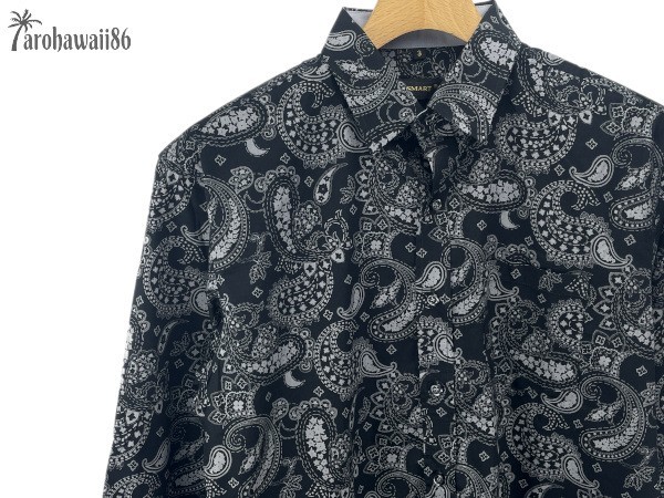 arohawaii86 HL-2053.L ブラック系/ペイズリー 長袖/メンズ/カジュアル/柄シャツ/ヴィンテージ 1円スタート(Lサイズ ...