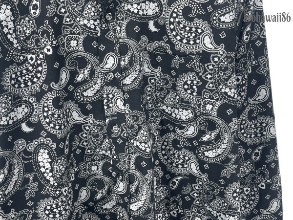 arohawaii86 HL-2053.L ブラック系/ペイズリー 長袖/メンズ/カジュアル/柄シャツ/ヴィンテージ 1円スタート(Lサイズ ...