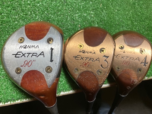 yp-083 ヴィンテージ ホンマ パーシモン3本セット 1.3.4W HONMA EXTRA 90 純正スチール S-1(フレックス S)｜売買されたオークション情報、yahooの商品情報を ...