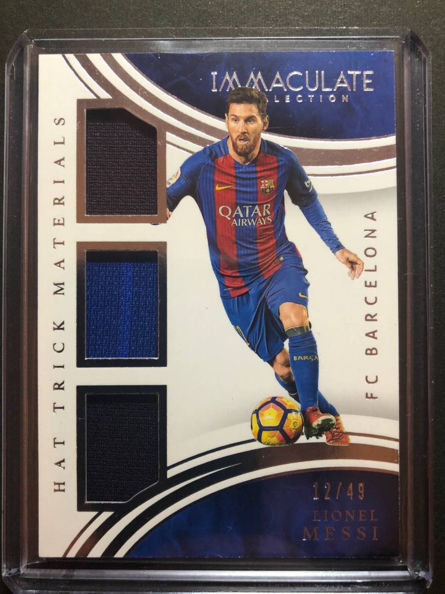 PANINI IMMACULATE SOCCER 2017 LIONEL MESSI HAT TRICK MATERIAL /49 ...