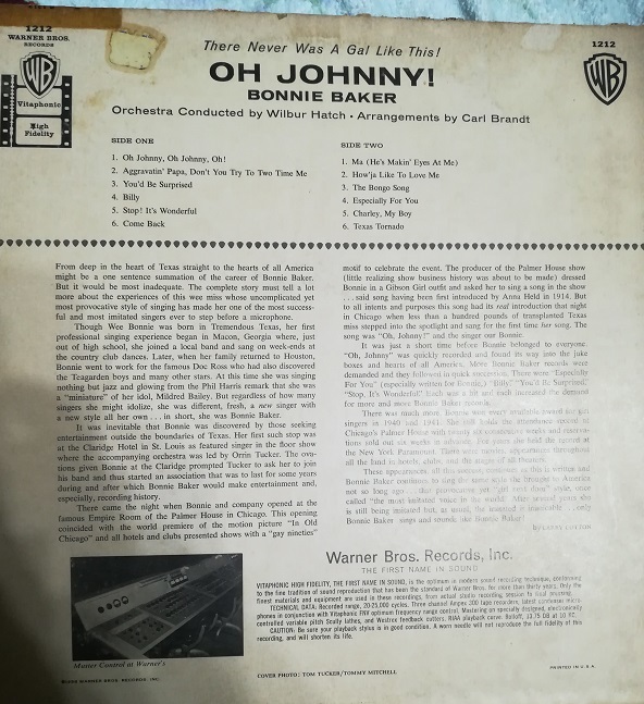 LP OH JOHNNY BONNIE BAKER 米盤(R&B、ソウル)｜売買されたオークション情報、yahooの商品情報をアーカイブ公開 ...